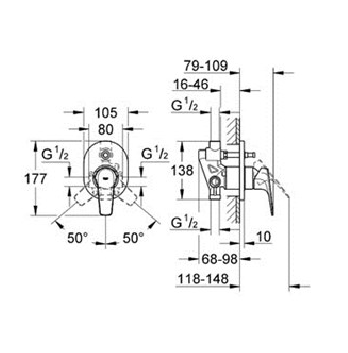 אינטרפוץ 4 מבית גרואה BAUFLOW כולל גוף פנימי Grohe 29041001 | ברז ...
