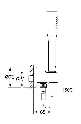 סט מזלף יד למקלחת דגם GROHE גרואה 26404000 | מבצעים | קורצקי